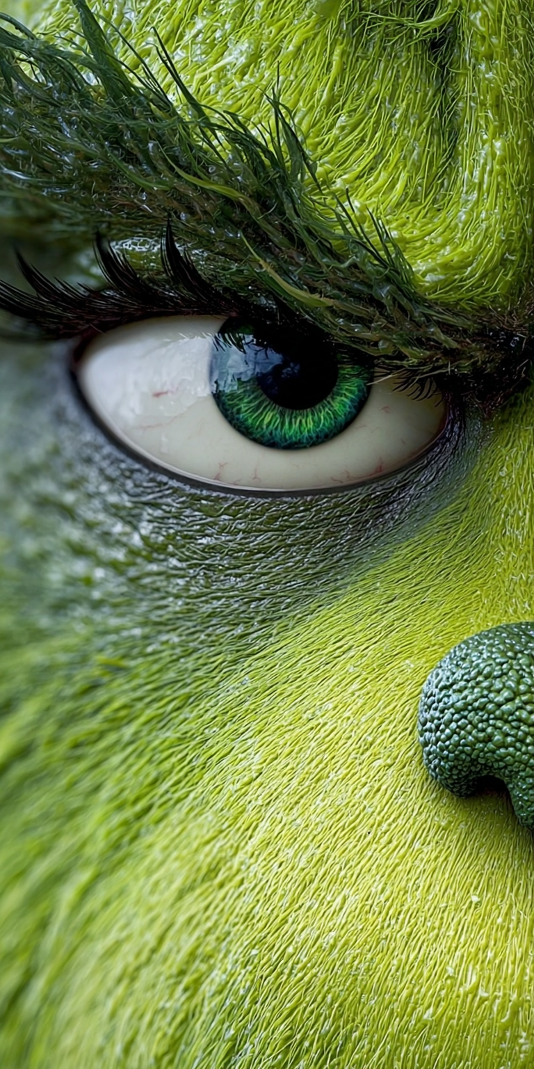 Midjourney prompt: ultra-realistic photo of the Grinch, c...