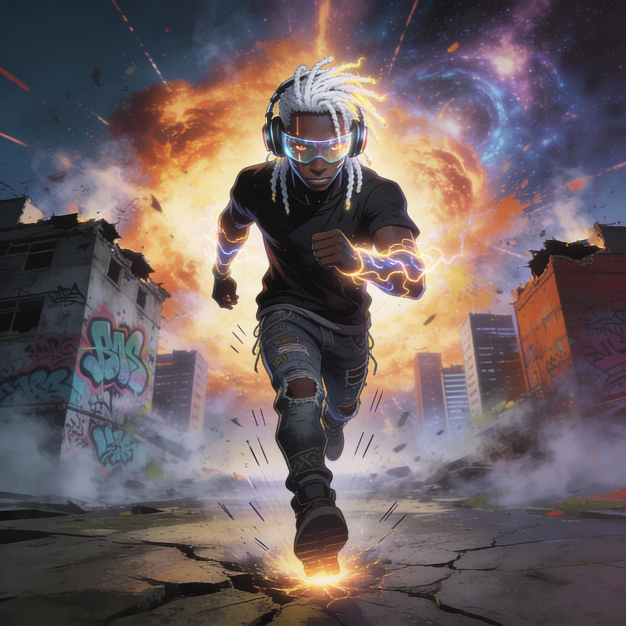 Seedream 4 prompt: A full body 3d illustrated black anime...