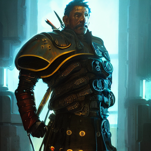 Stable Diffusion prompt: Ironclad Shadowrun Nazarene Dann...