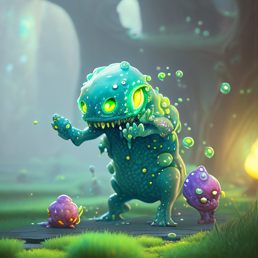 Openjourney prompt: an ooze slime creature in a pokemon a...