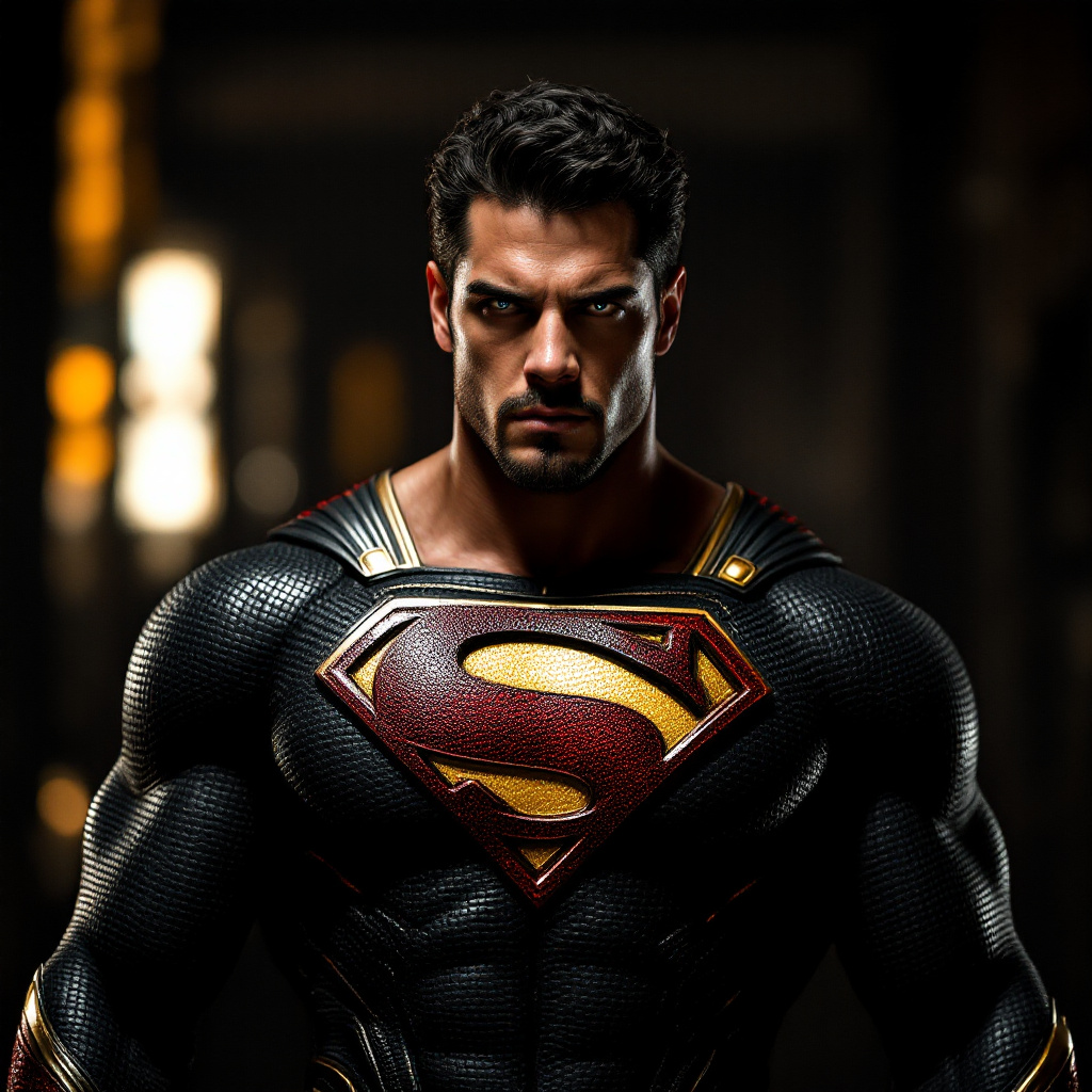 FLUX prompt: Henry Cavil as a muscular Sentry from marvel...