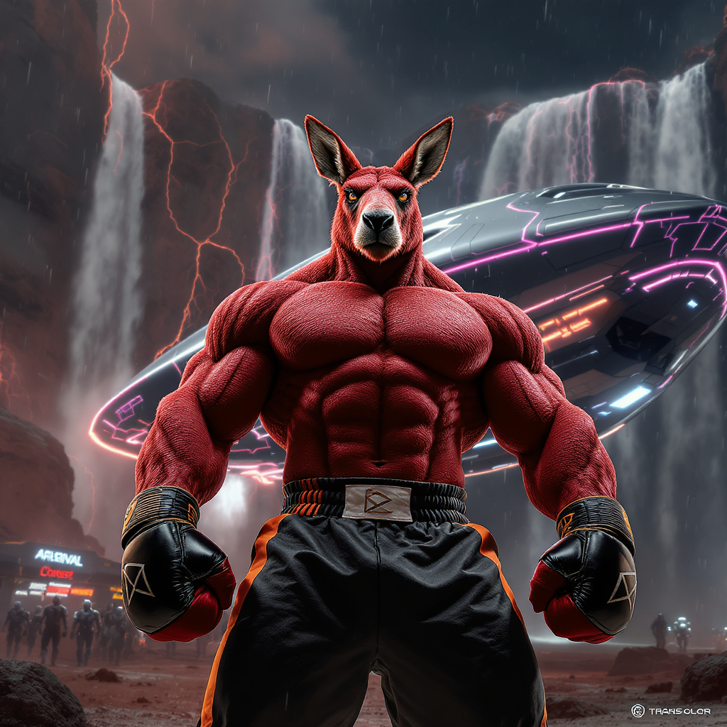 FLUX prompt: Neon light reflections, triadic colours, sym...