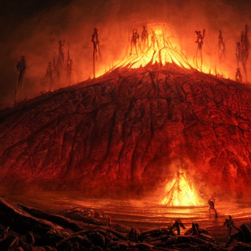 Stable Diffusion prompt: Dante's Inferno Depiction of the...