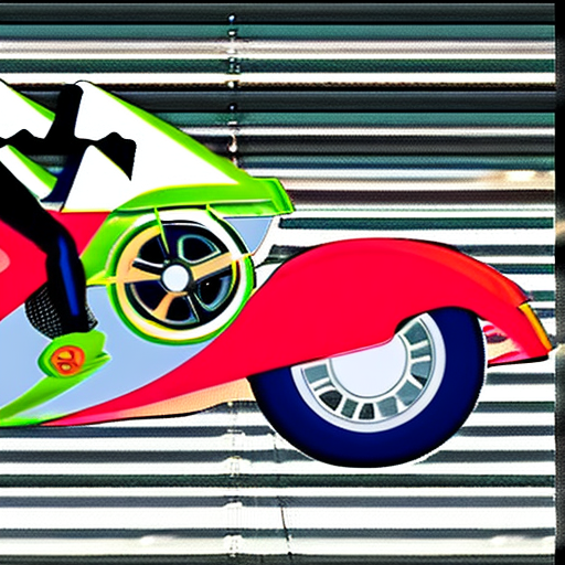 Stable Diffusion prompt: 80s fantasy knight on a 3 wheele...