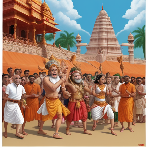 DreamShaper prompt: make a caricature of modi pulling lor...