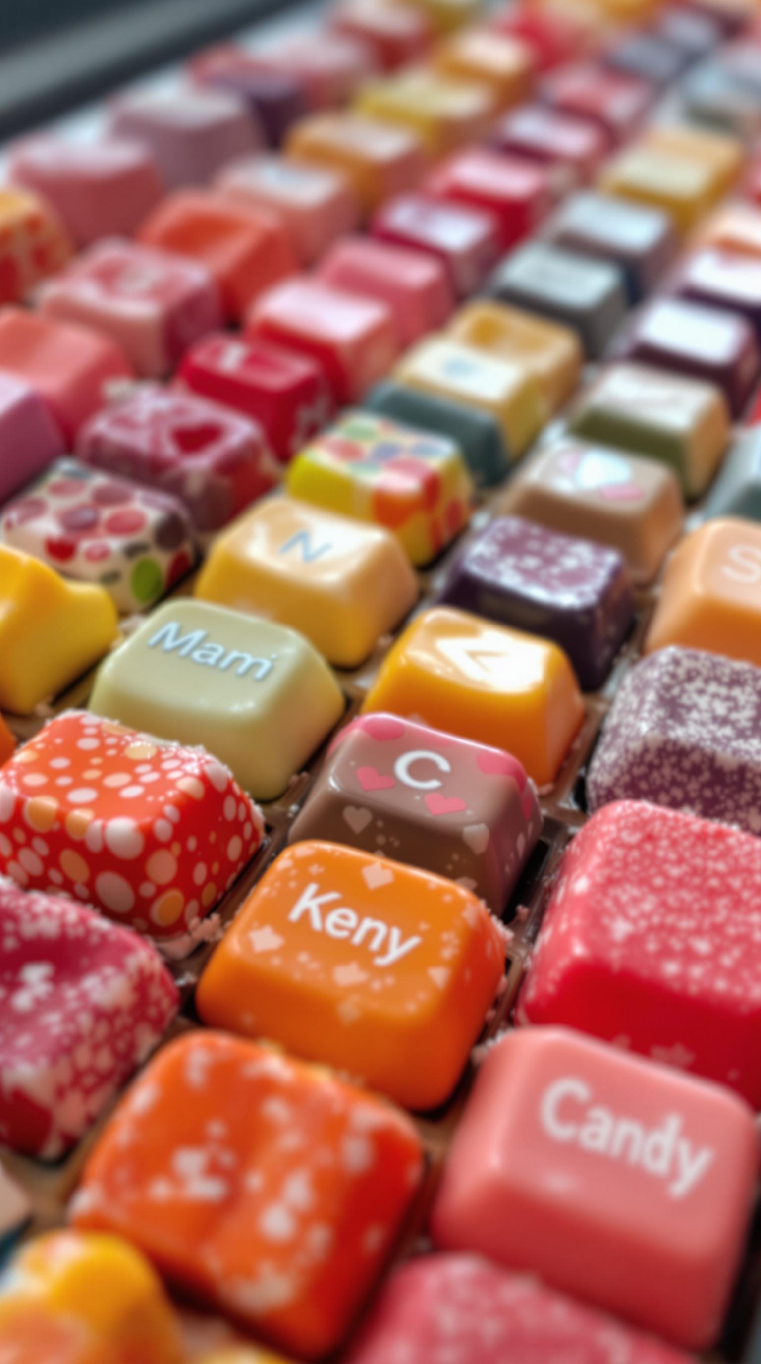 FLUX prompt: A keyboard whose keys are made of different ...