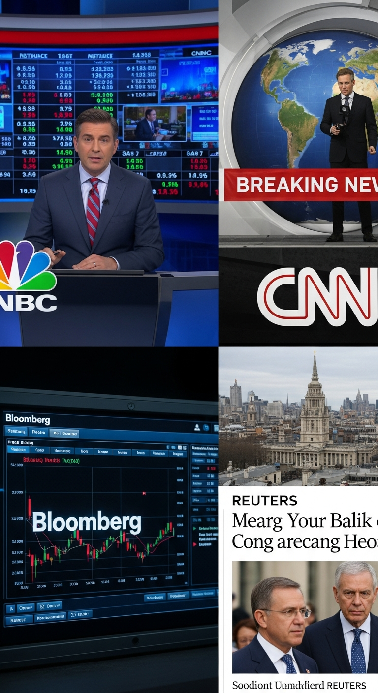 Google Imagen prompt: CNBC, CNN, Bloomberg, Reuters (xai-...