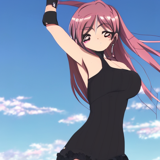Mo-Di Diffusion prompt: Anime girl that is slim thick