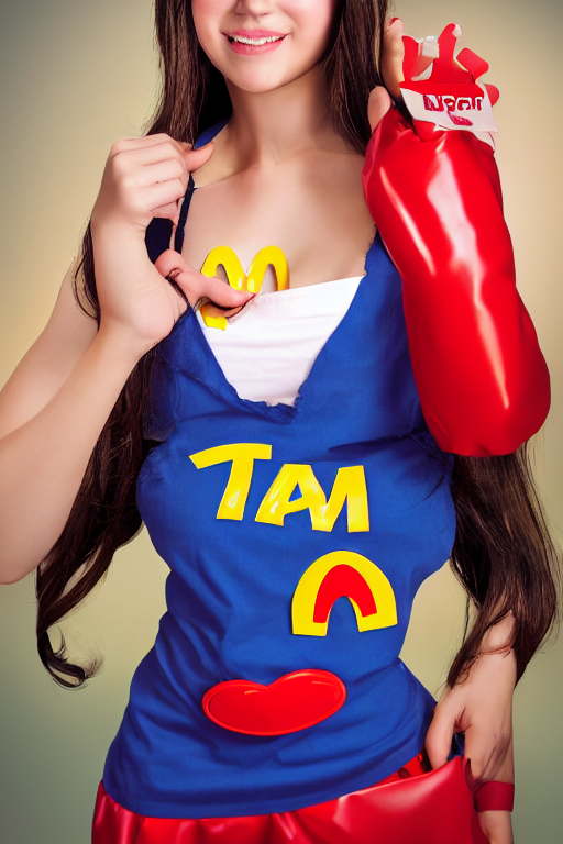 Stable Diffusion prompt: flirtatious female dressed as mc...