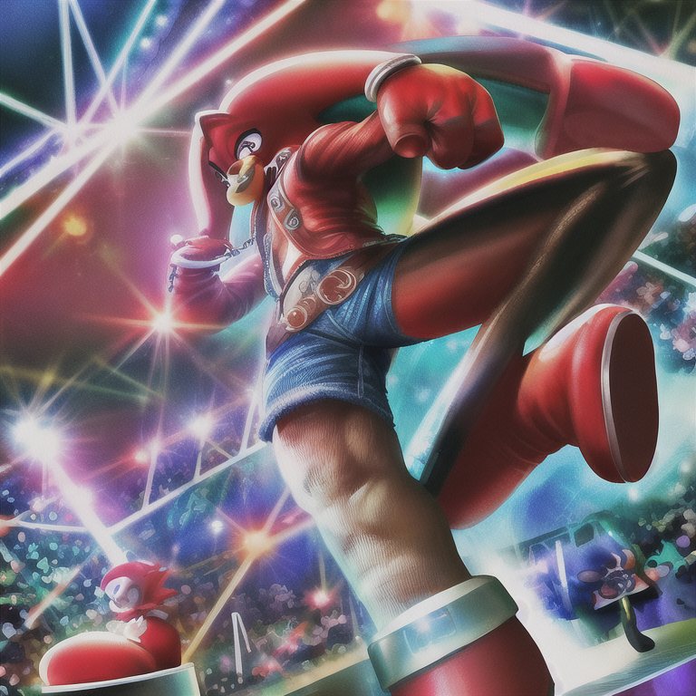 Anything prompt: knuckles from sonic dressed as a rap sin...