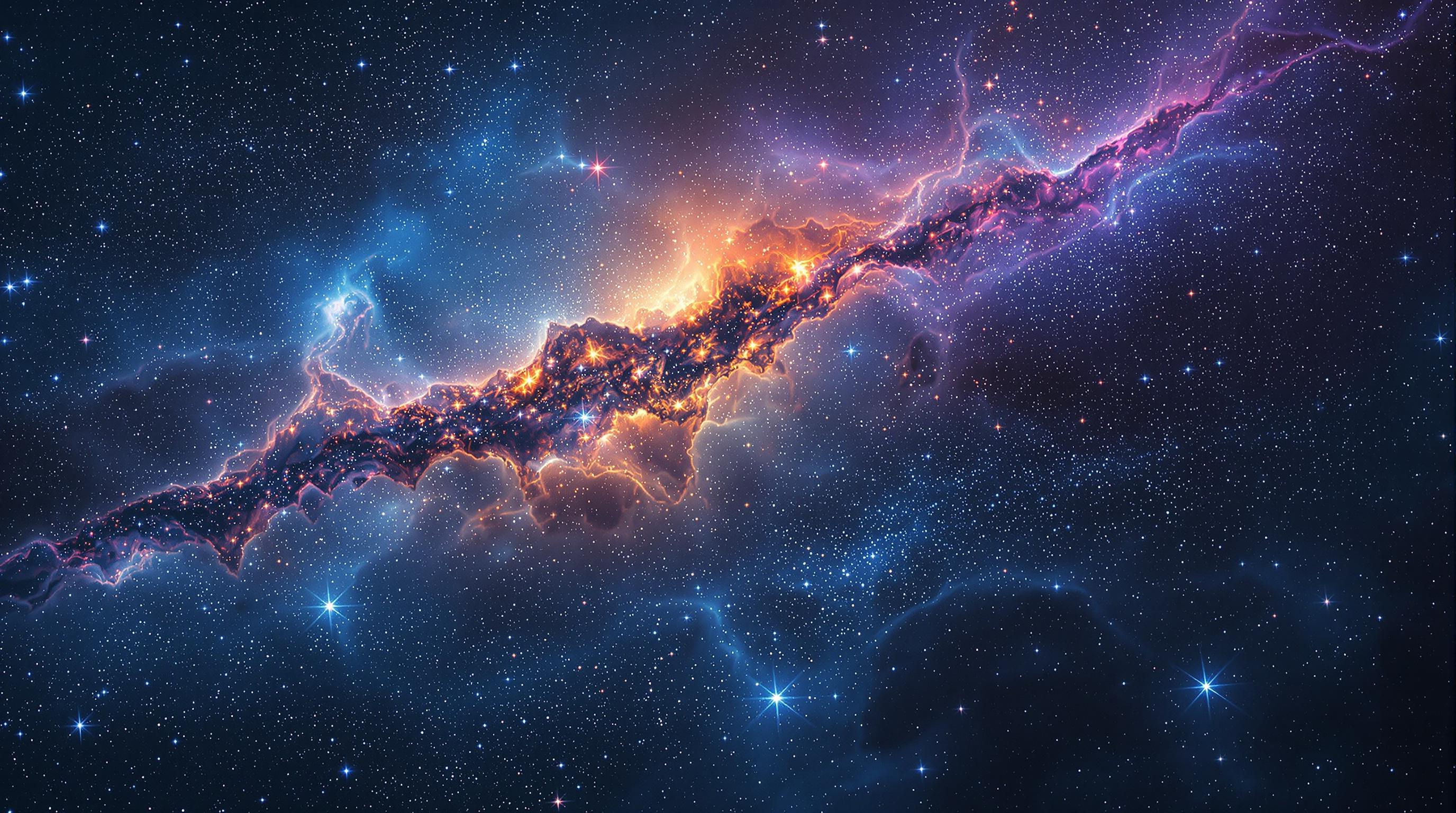 FLUX prompt: nebula with gaz and stars,in a waterfall la...