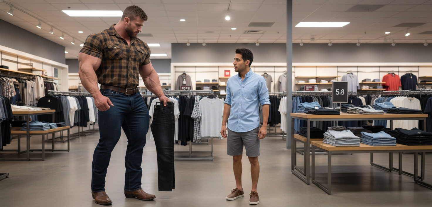 Nano Banana prompt: The bodybuilder is 6'4" tall, he has ...