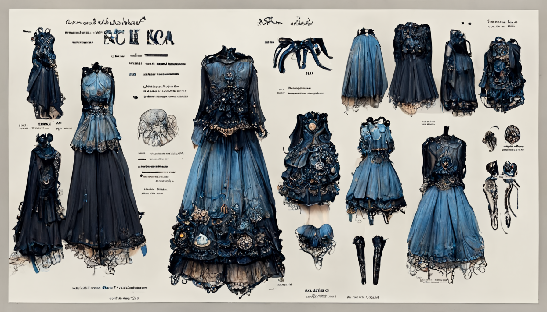Midjourney prompt: fashion reference sheet, ultra quality...