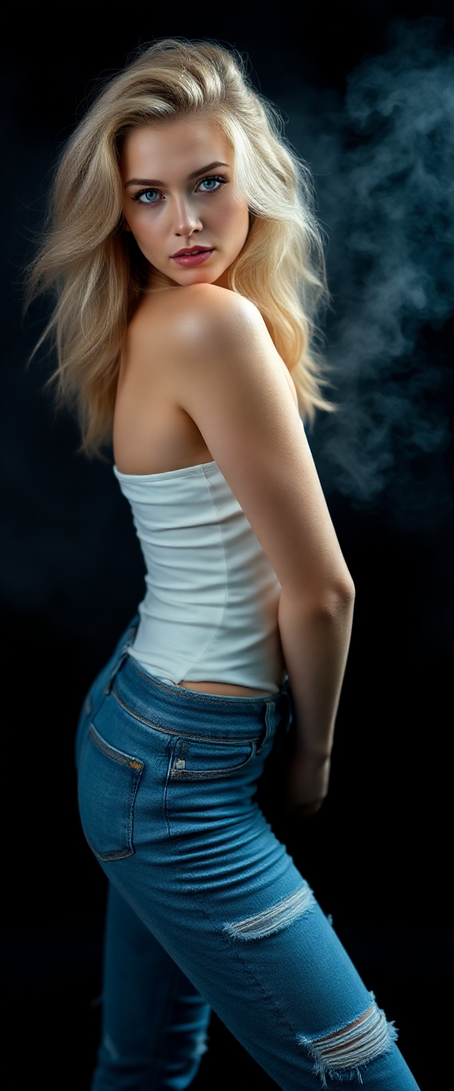 FLUX prompt: "High-resolution, full-body portrait photo.