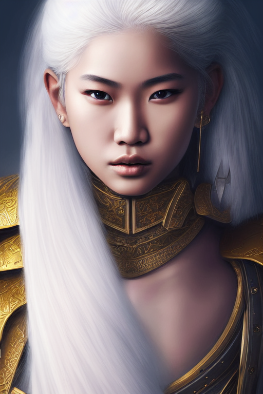 Stable Diffusion prompt: poster of asian girl warrior, de...