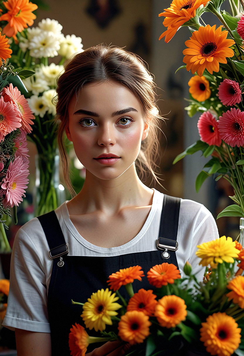 Juggernaut XL prompt: An image of florist girl, surreal ...
