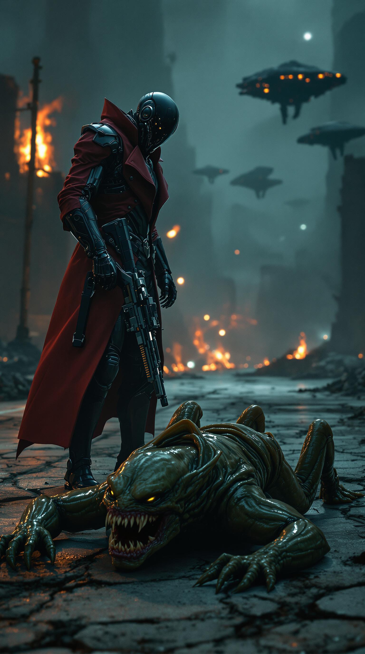 FLUX prompt: A hyper-realistic, cinematic scene set at mi...