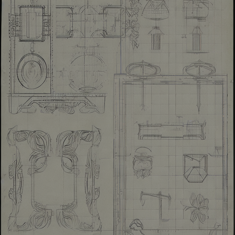 Stable Diffusion prompt: full page scan blueprint of Art ...