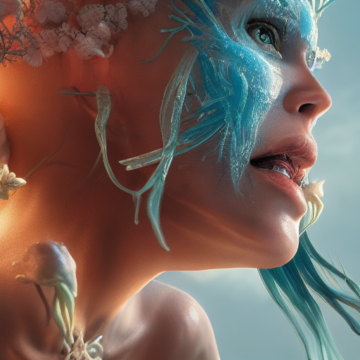 Stable Diffusion prompt: Goddess close-up portrait ribcag...