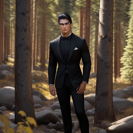 DreamShaper prompt: Full body shot, wearing black suit,