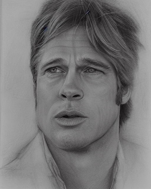 Stable Diffusion prompt: portrait of a mix of Brad Pitt a...