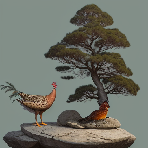 DreamShaper prompt: A pine tree with drooping branches on...