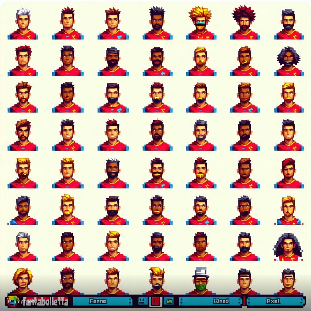 Stable Diffusion prompt: Create 100 unique 8-bit pixel a...