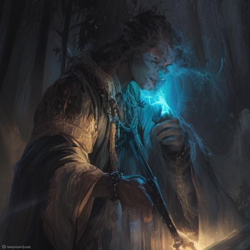 DreamShaper prompt: In a dark, mist-shrouded forest, Mala...