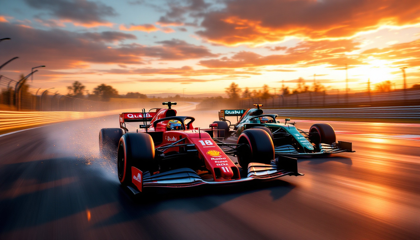 FLUX prompt: A high-speed Formula 1 race is taking place ...