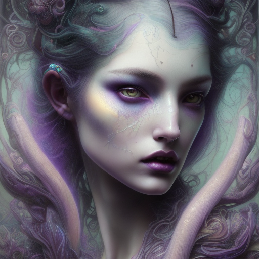 Openjourney prompt: Lilith, beautiful face, neon purple f...