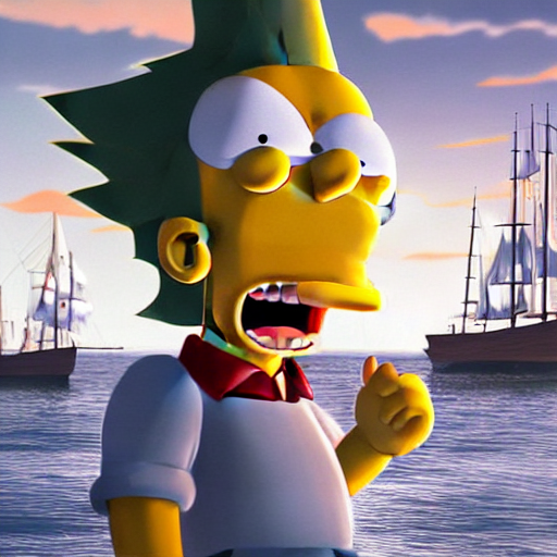 Stable Diffusion prompt: human-like bart simpson working ...