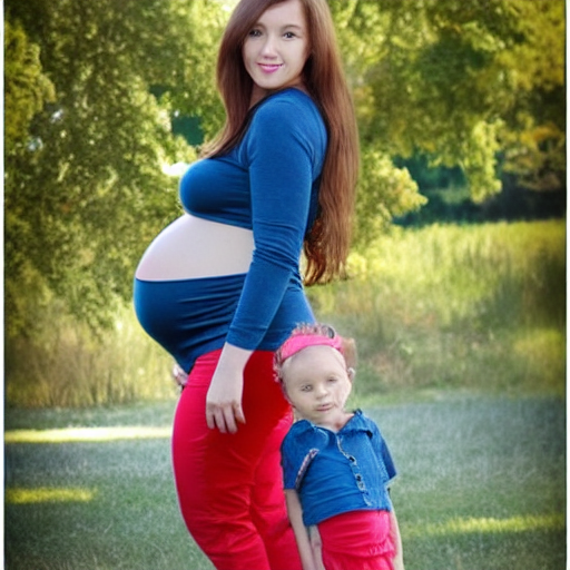 Stable Diffusion prompt: pregnant little girl show her belly
