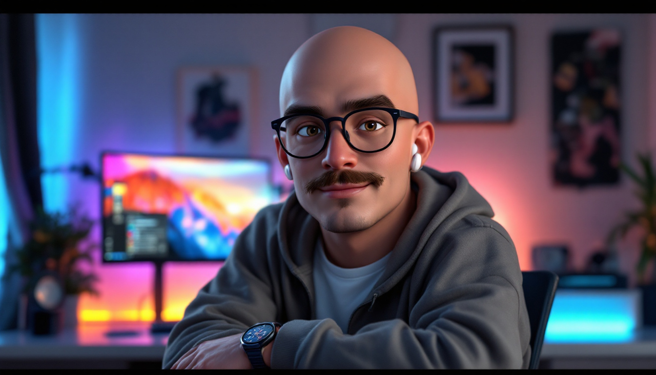 FLUX prompt: Create a semi-realistic male avatar with lig...