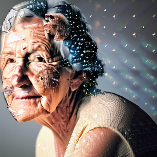 Stable Diffusion prompt: a old woman with freckled skin i...