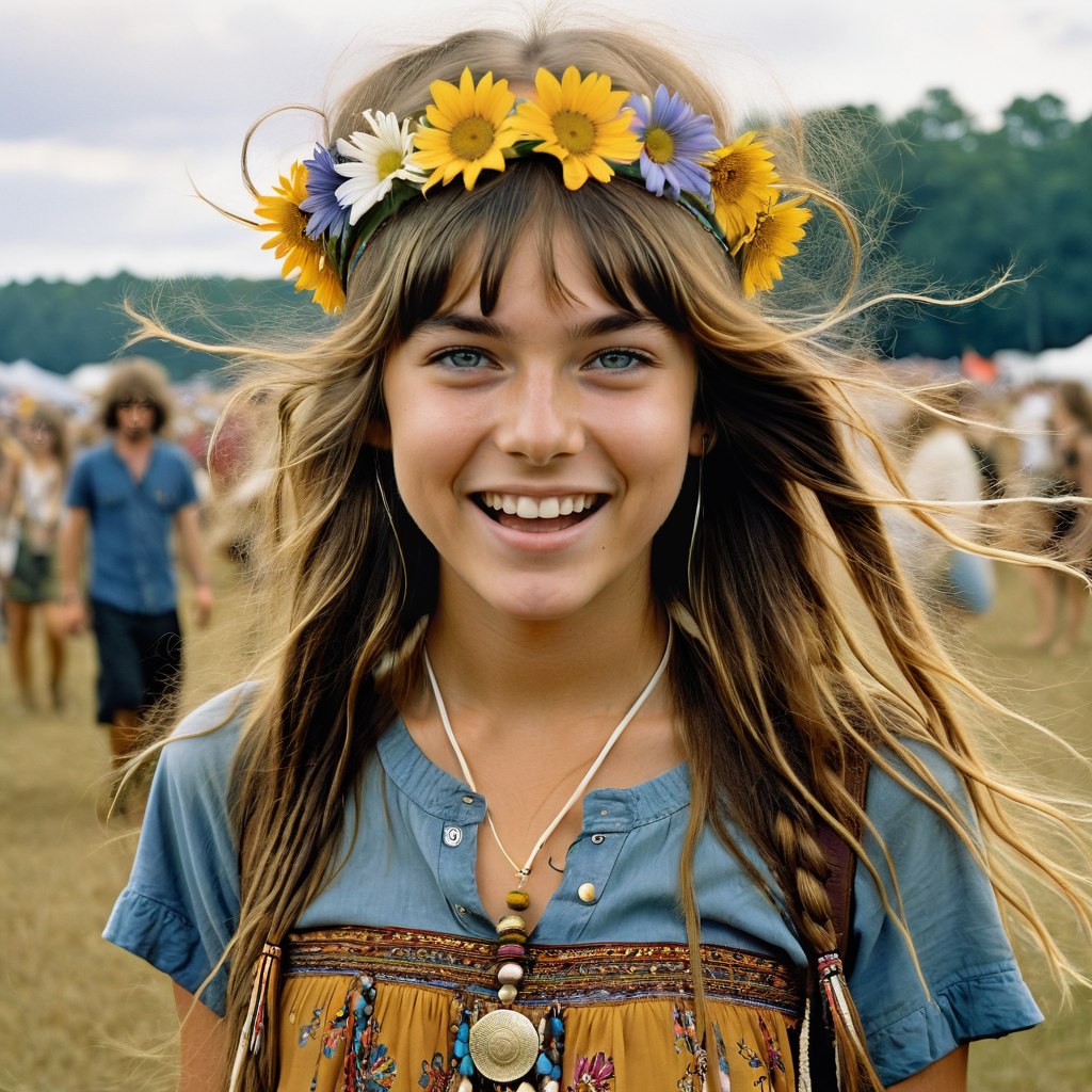 Stable Diffusion prompt: epic realistic, 1969 woodstock m...