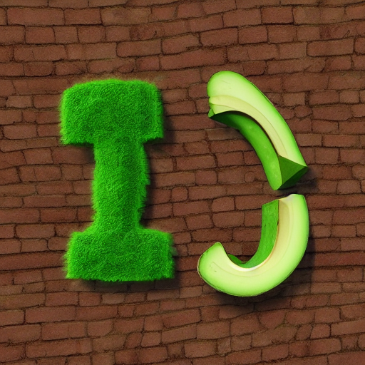 Stable Diffusion prompt: The letter A made of avocado tex...
