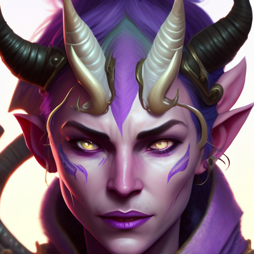 Openjourney prompt: portrait painting of magical tiefling...