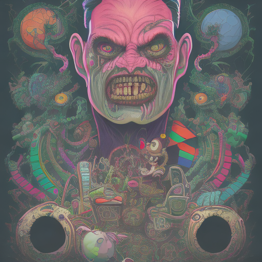 Openjourney prompt: isheye of a cartoon character, digita...