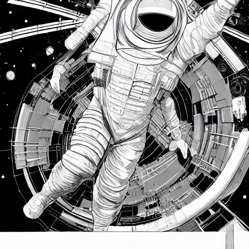 Stable Diffusion prompt: Jesus Christ in spacesuit, space...