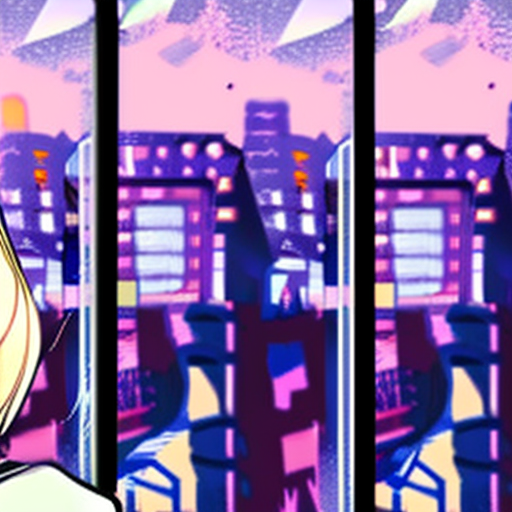 Stable Diffusion prompt: colored manga style poster, girl...