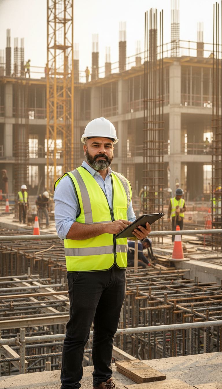 Nano Banana prompt: A professional site engineer is stand...