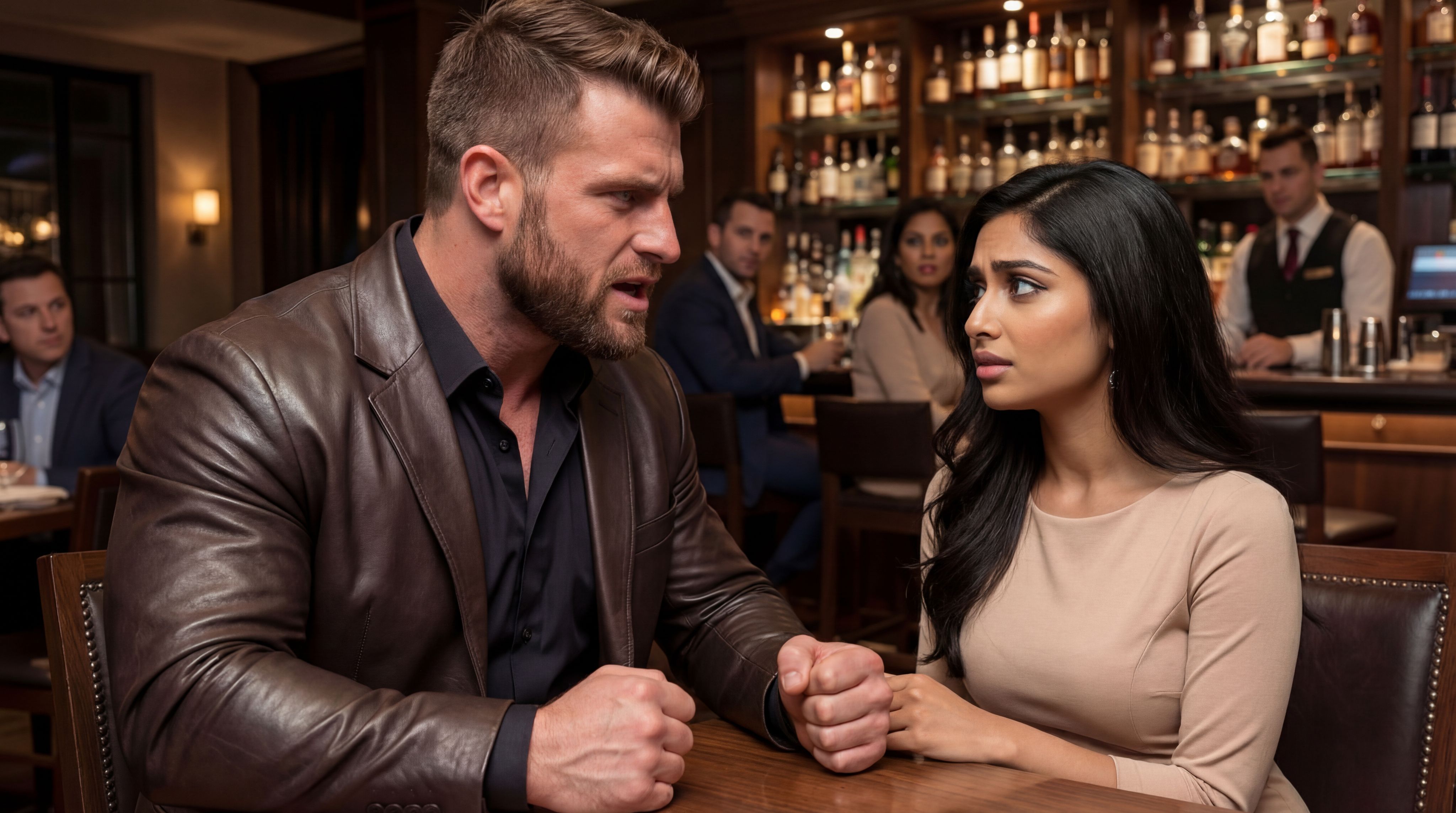 Nano Banana prompt: At a nice restaurant with a nice bar ...