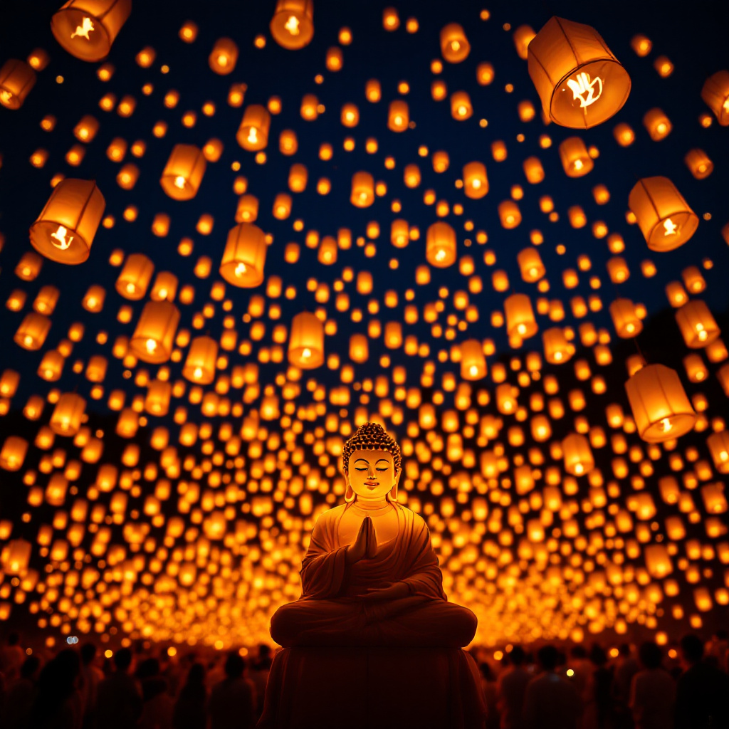 FLUX prompt: The sky is filled with countless luminous la...