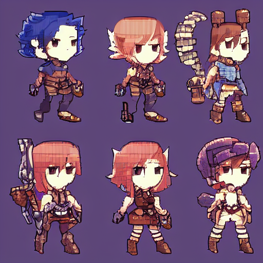 Stable Diffusion prompt: game character art ,Chibi,Armor ...