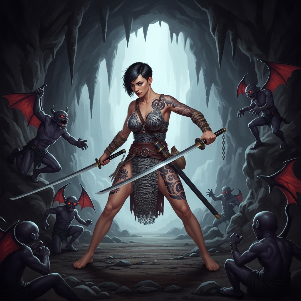 Google Imagen prompt: A full body view of a (((barefoot))...