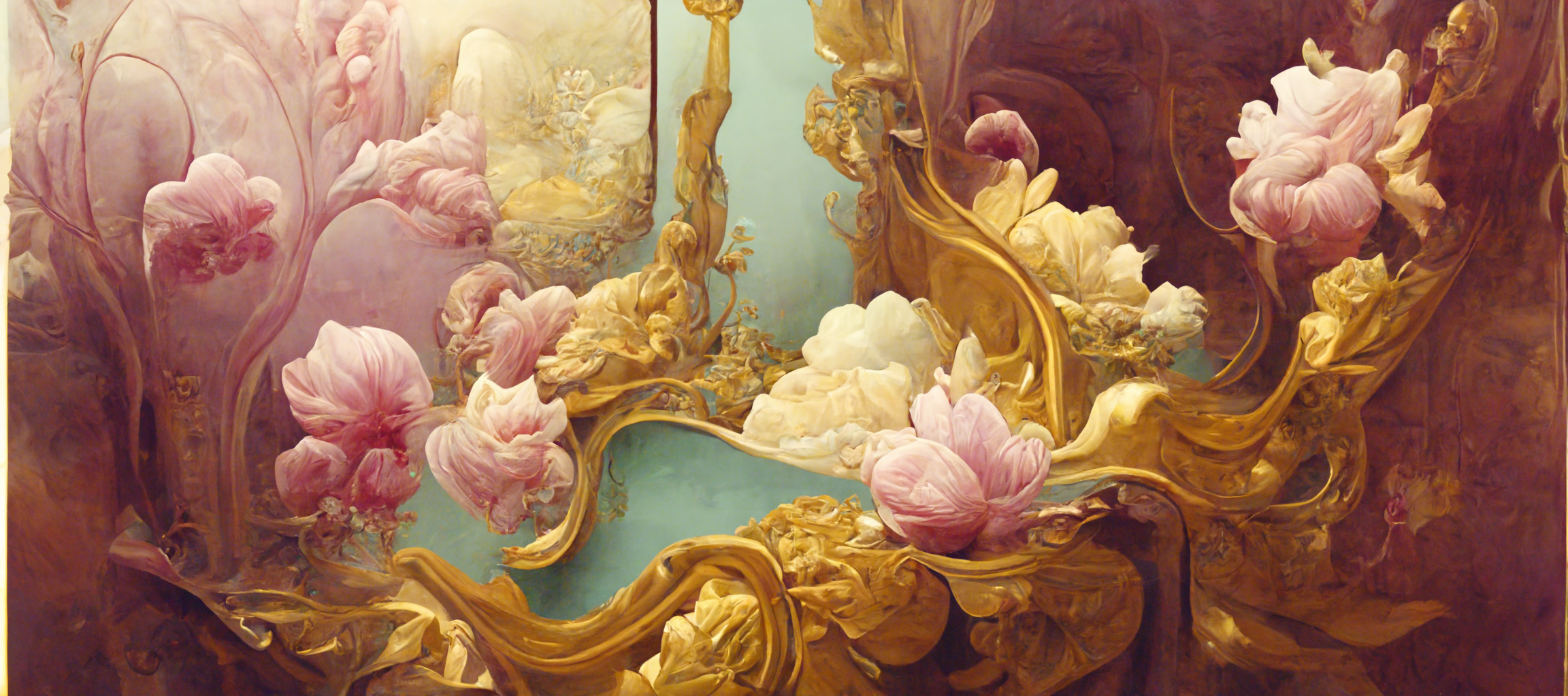 Midjourney prompt: :: baroque triptych with 3 panels