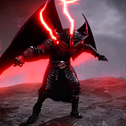 Stable Diffusion prompt: armoured chained demon using dar...