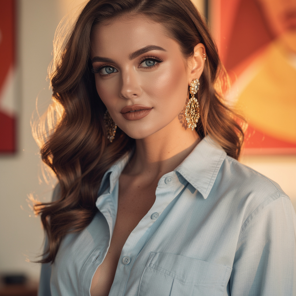 FLUX prompt: A stunning, fit adult woman with sharp facia...
