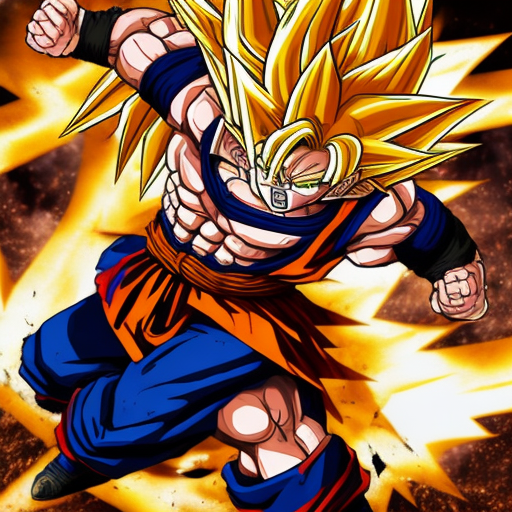 Openjourney prompt: Dbz: Goku like character, extra long ...