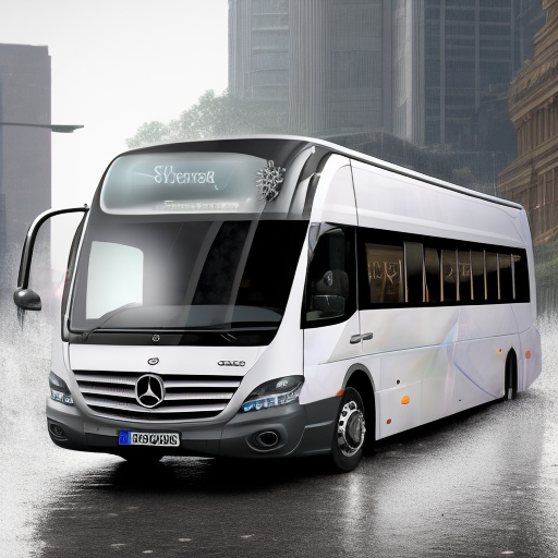 Openjourney prompt: a Mercedes citaro bus, silver paint,
